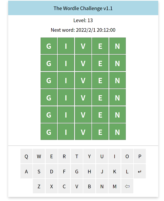 Shelling 的 Wordle 挑战 | wordle